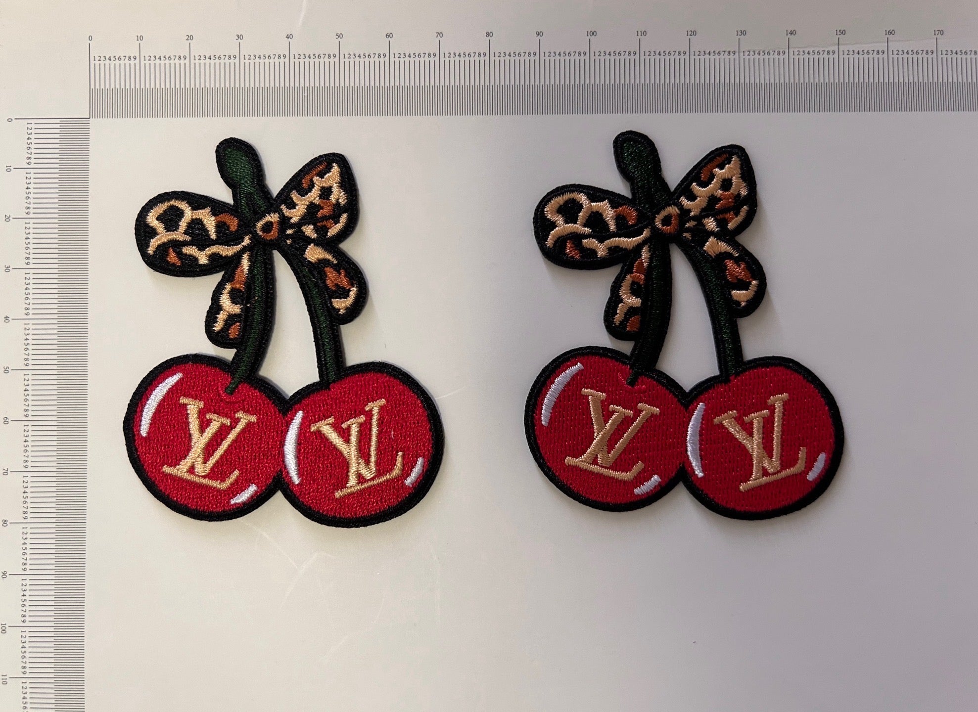 Embroidery Cherry LV Patches Custom Clothing Jackets – mingfabricstore