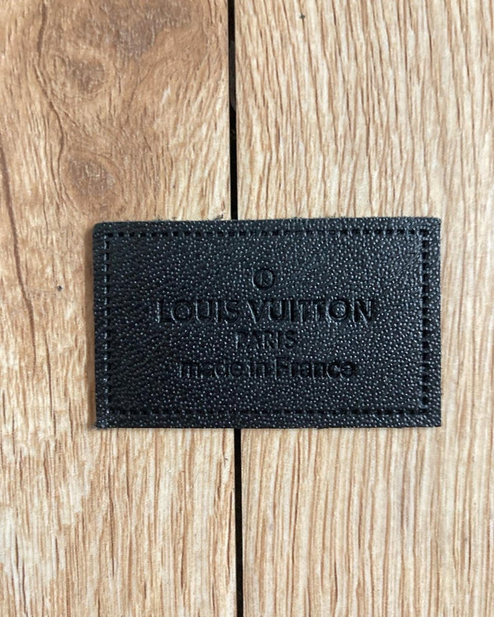 Black Authentic Leather Label Tag for Sewing Custom - mingfabricstore