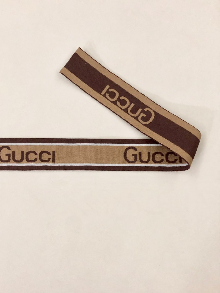 Brown Burgundy Gucci Elastic Band Straps - mingfabricstore