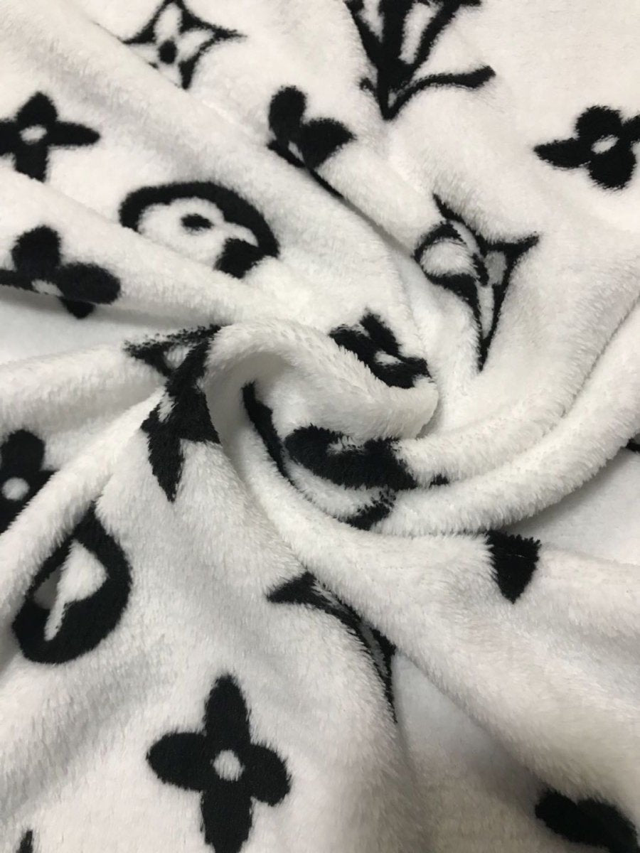 Cozy soft LV print flannel blanket fleece fabric for craft and handmade ...
