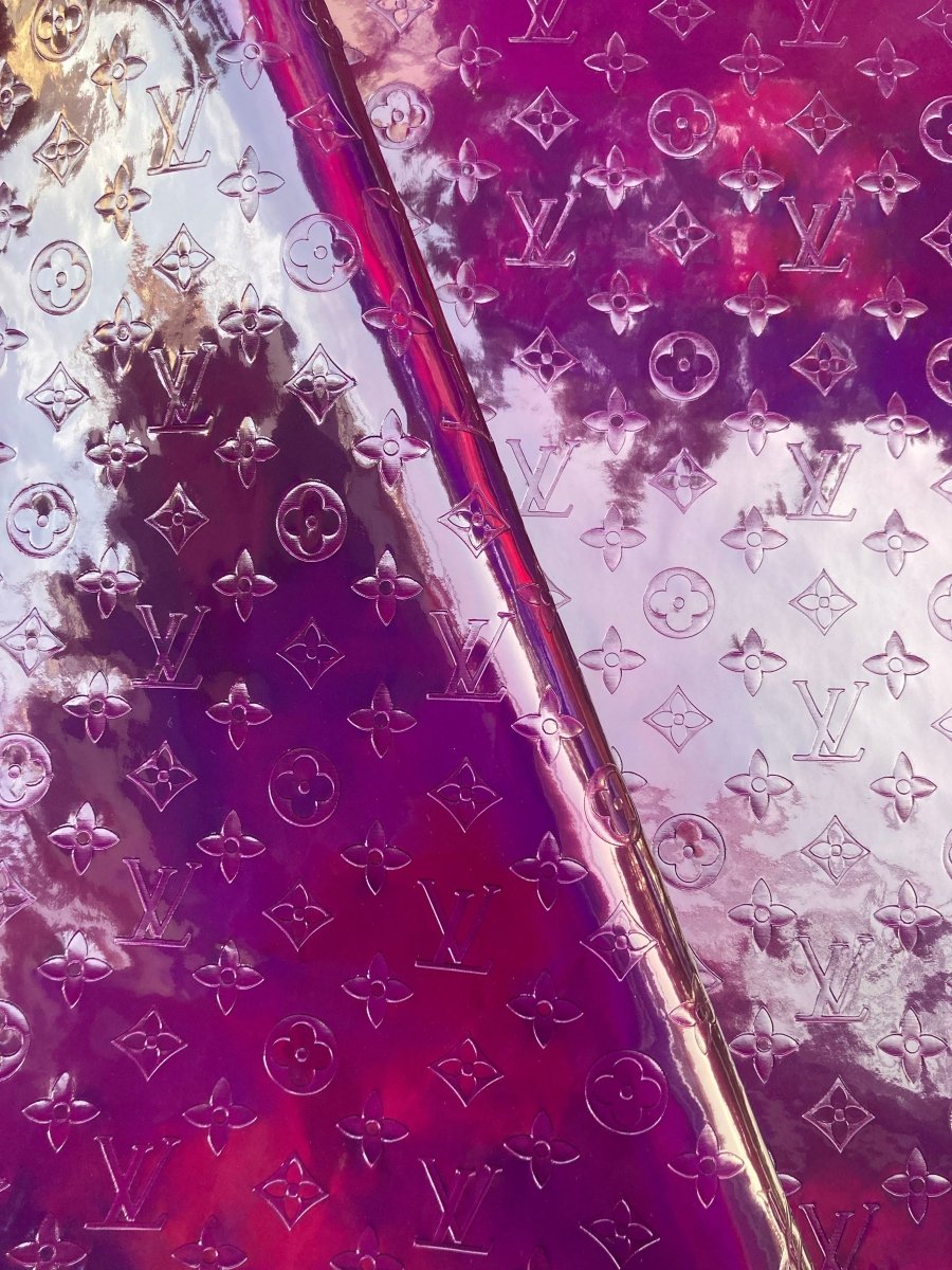 Custom Sneakers Material Purple Shiny Reflective LV Vinyl Sold by Yard ...