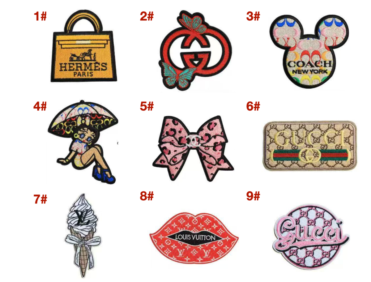 Embroidery LV Hermes Gucci Iron on Patches Custom Clothing Jackets ...