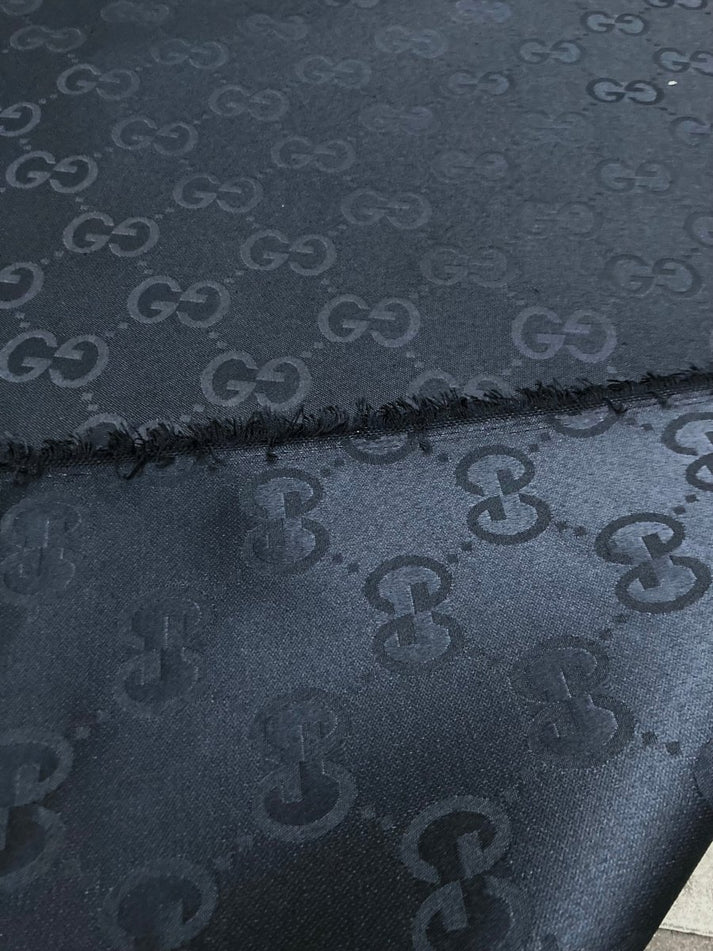 Handmade Custom Pure Black Gucci Jacquard Fabric for Clothing ...