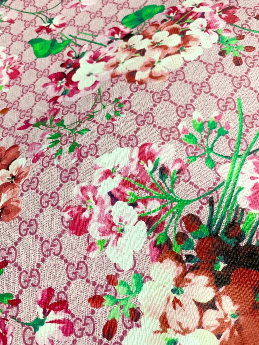 Pink Flower Blooming Gucci Inspired Fabric Material for Custom ...